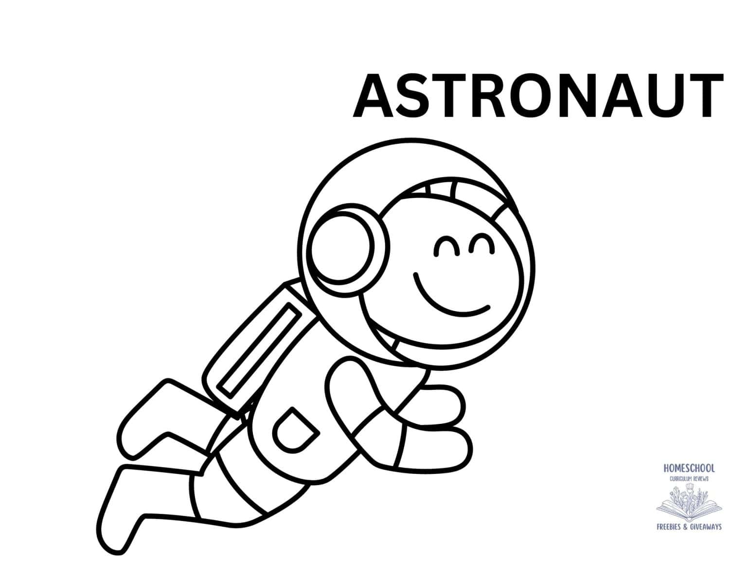 Astronaut Coloring Page - Homeschool Freebies and Giveaways