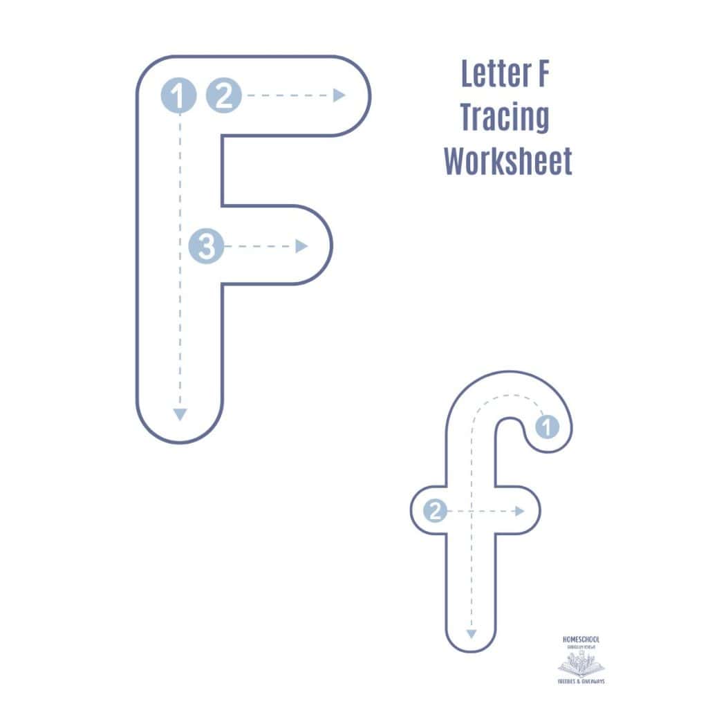 EASY AND FREE TRACING LETTER F WORKSHEETS (WITH VIDEO) - Homeschool ...
